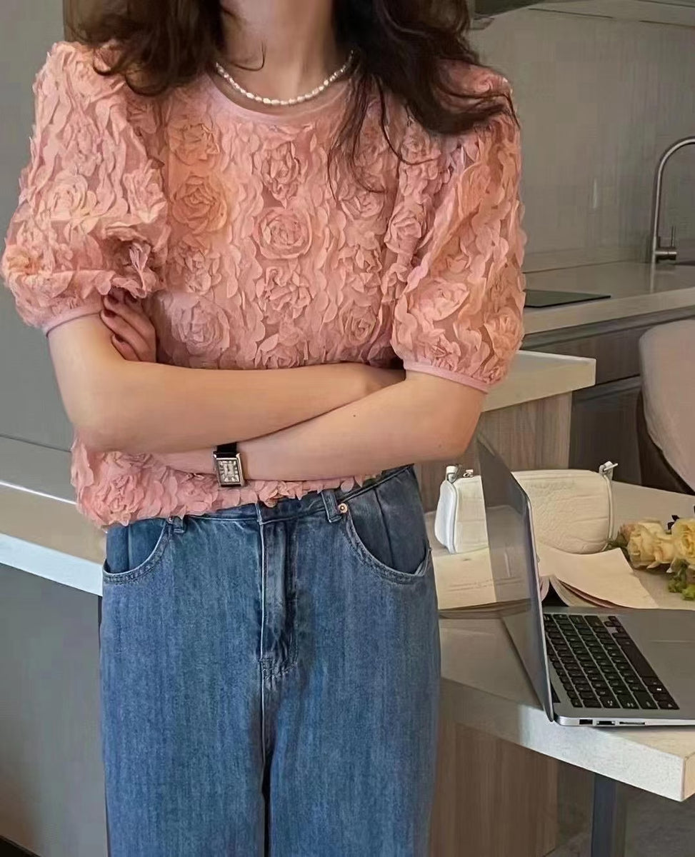 3D Rose Top (2 colours) (pre order) – Drive Store